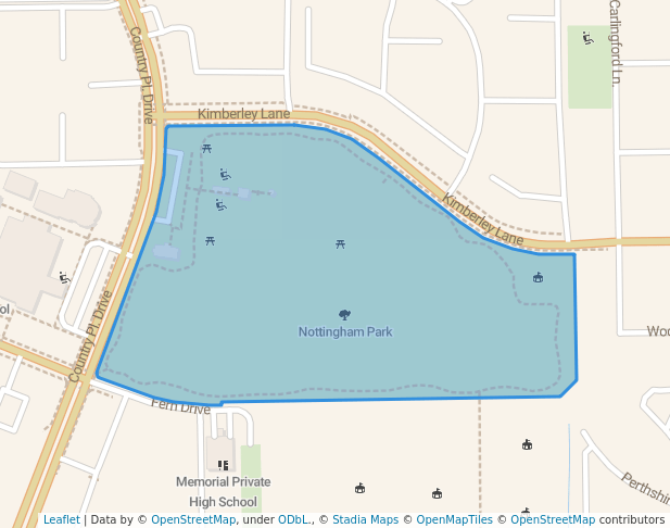 Nottingham Park in Houston | Map and Routes