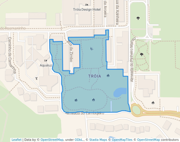 Parque das Quadras in Tróia | Map and Routes