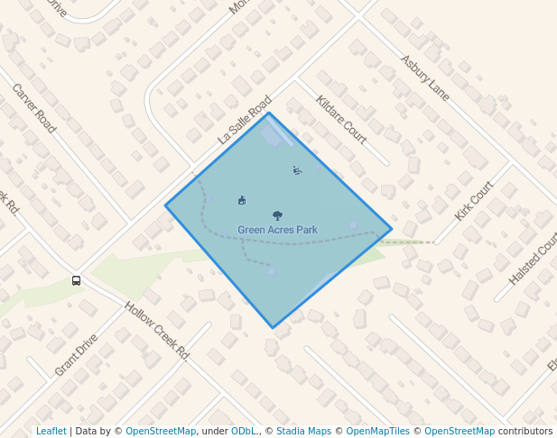 Green Acres Park in Lexington | Map and Routes