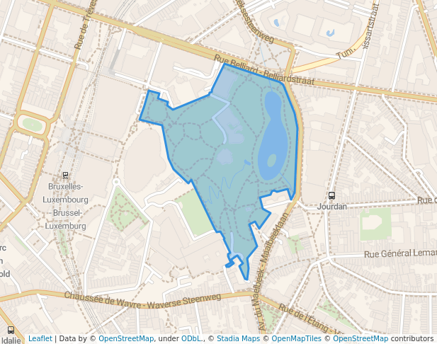 Parc Léopold - Leopoldpark in Bruxelles | Map and Routes