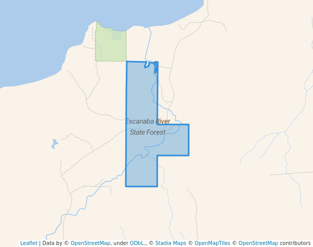 Escanaba River State Forest - Gwinn Unit (Temp) in Au Train | Map and ...