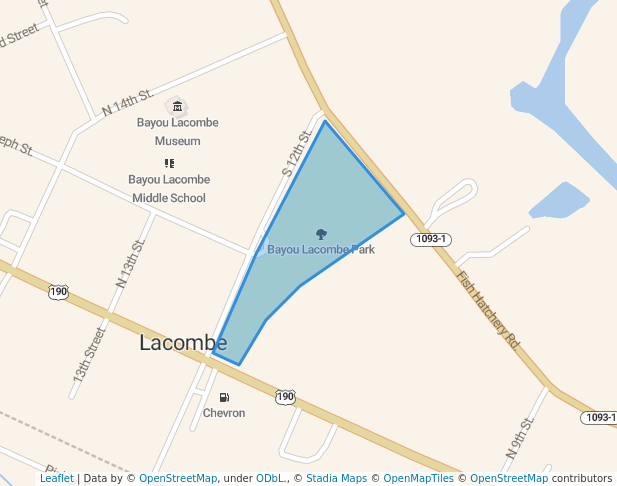 Bayou Lacombe Park in Lacombe | Map and Routes