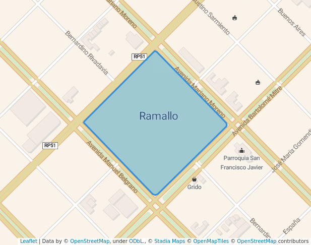 Plaza José María Bustos in Ramallo | Map and Routes