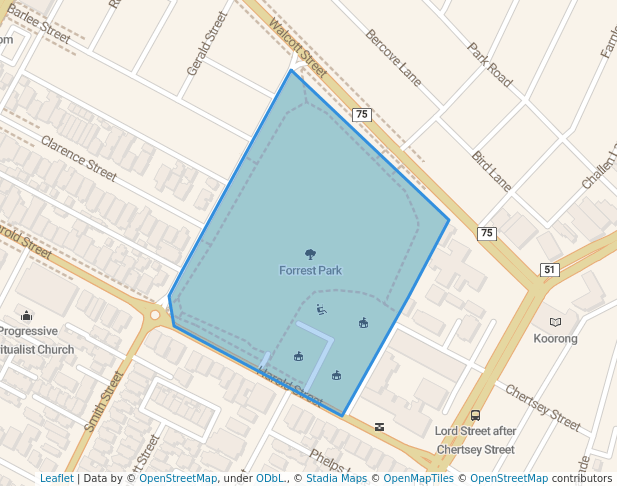 Forrest Park in Mount Lawley | Map and Routes