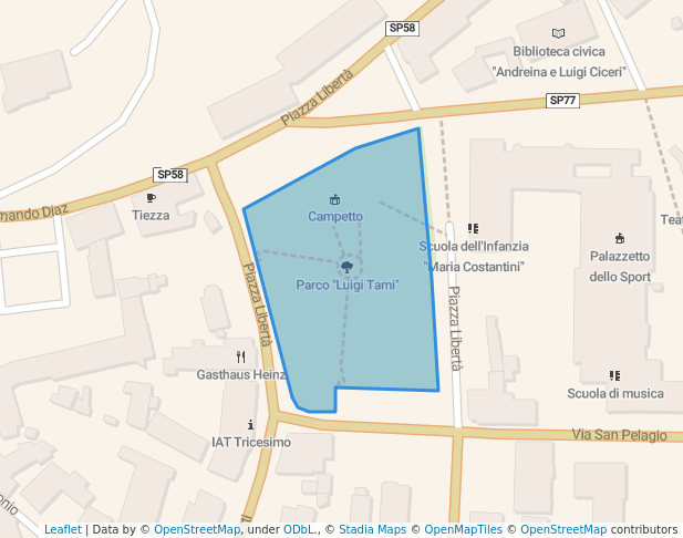 Parco "Luigi Tami" in Tricesimo | Map and Routes