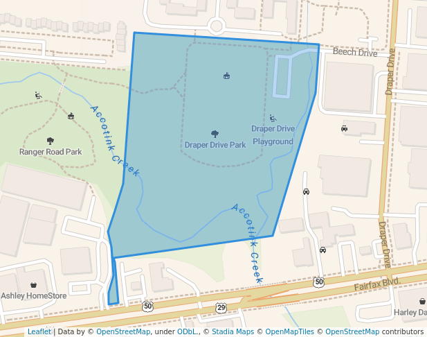 Draper Drive Park in Fairfax | Map and Routes