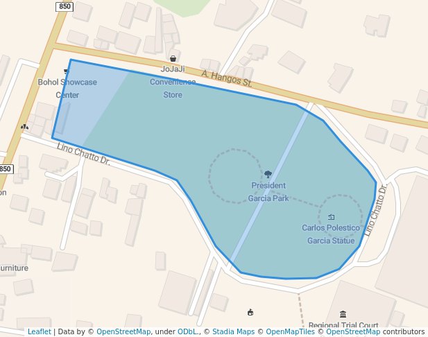 President Garcia Park in Tagbilaran City | Map and Routes