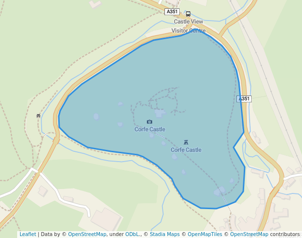 Corfe Castle in Corfe Castle | Map and Routes