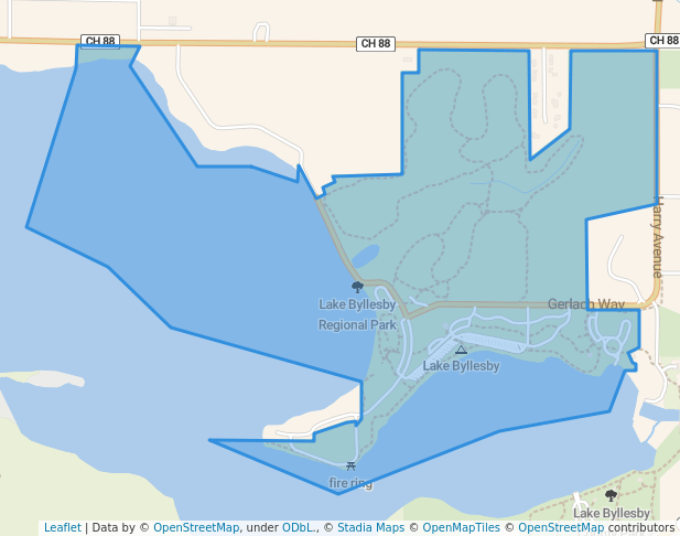 Lake Byllesby Regional Park in Cannon Falls | Map and Routes