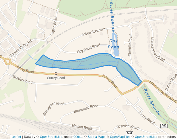Coy Pond Gardens in Poole | Map and Routes