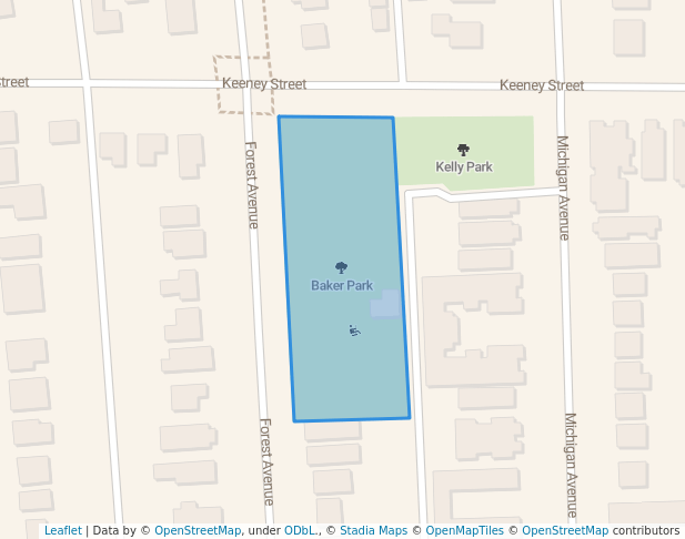 Baker Park in Evanston | Map and Routes