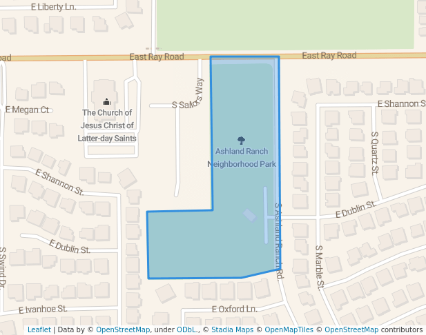 Ashland Ranch Neighborhood Park in Gilbert | Map and Routes