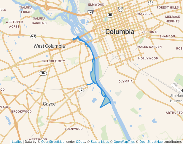 3 Rivers Greenway in Cayce | Map and Routes