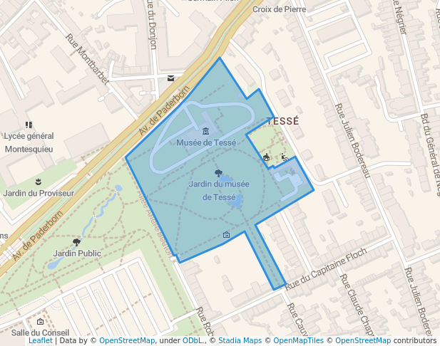 Jardin du musée de Tessé in Le Mans | Map and Routes