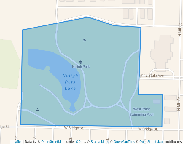 Neligh Park in West Point | Map and Routes