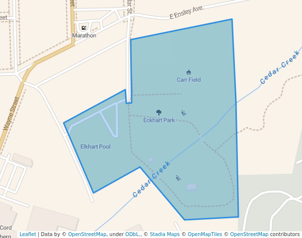 Eckhart Park in Auburn | Map and Routes