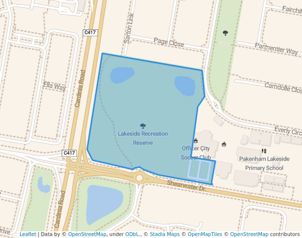 Lakeside Recreation Reserve in Pakenham | Map and Routes