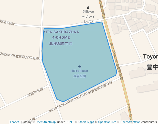 大曽公園 in Toyonaka | Map and Routes