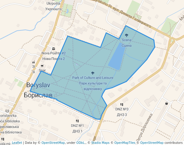 Park of Culture and Leisure in Boryslav | Map and Routes