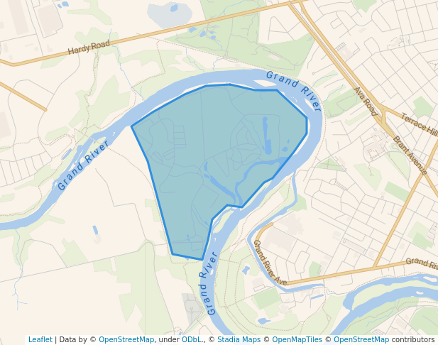 Brant Park Conservation Area in Brantford | Map and Routes