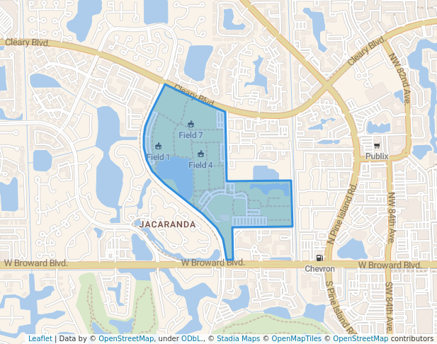 Plantation Central Park in Plantation | Map and Routes