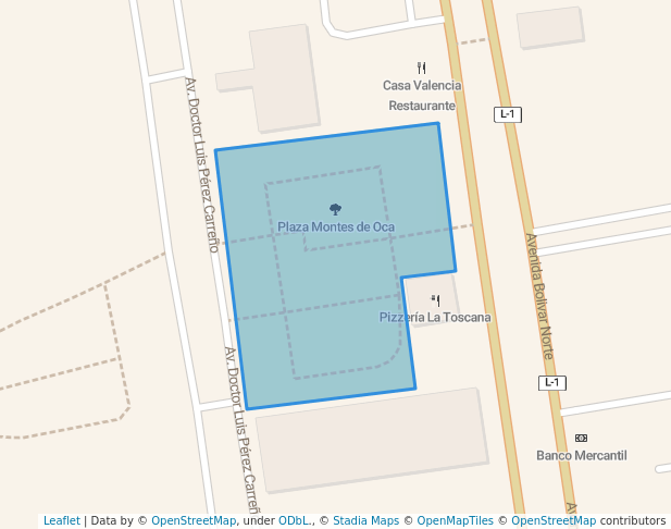 Plaza Montes de Oca in Valencia | Map and Routes