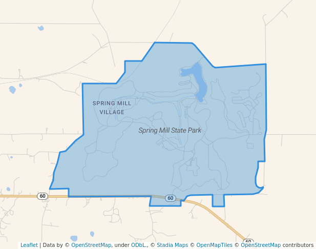 Spring Mill State Park in Mitchell | Map and Routes