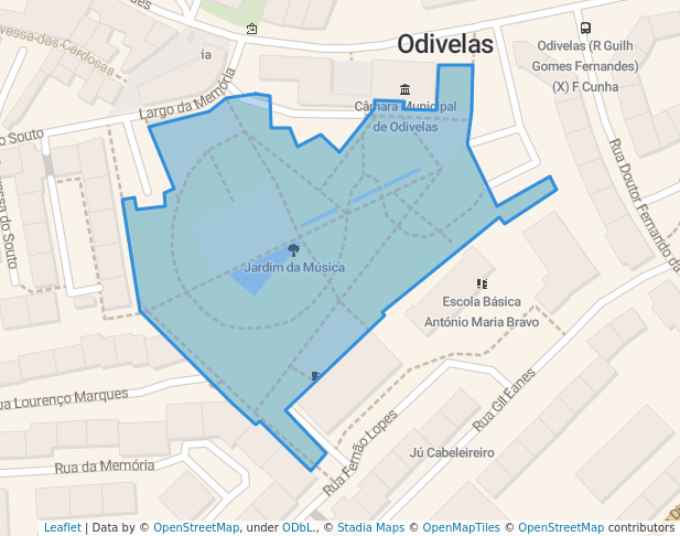 Jardim da Música in Odivelas | Map and Routes