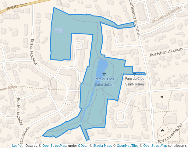 Parc du Clos Saint-Julien in Bouguenais | Map and Routes