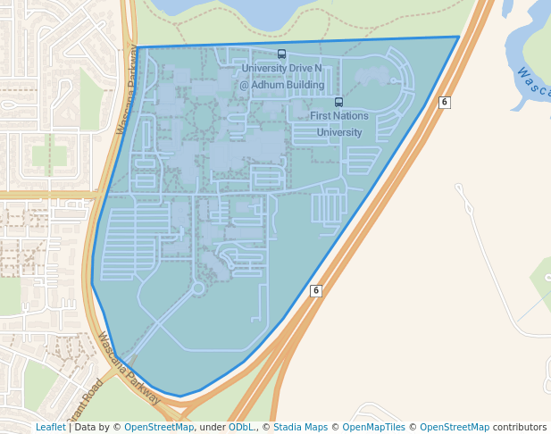 University of Regina in Regina | Map and Routes