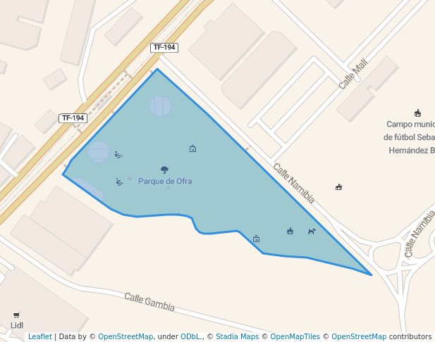 Parque de Ofra in Taco | Map and Routes