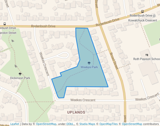 Weekes Park in Regina | Map and Routes