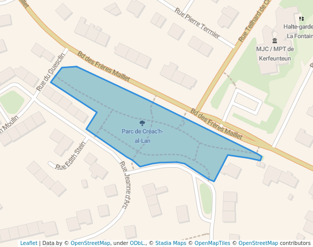 Parc de Créac'h-al-Lan in Quimper | Map and Routes