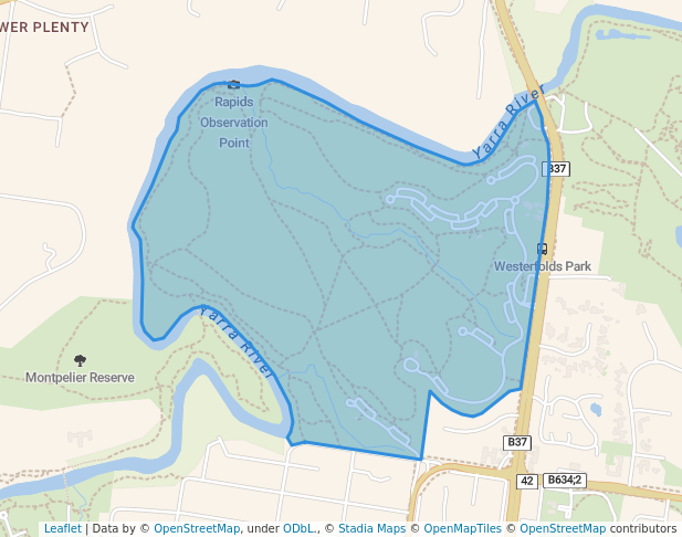 Westerfolds Park in Templestowe | Map and Routes