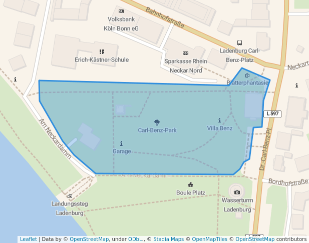 Carl-Benz-Park in Ladenburg | Map and Routes