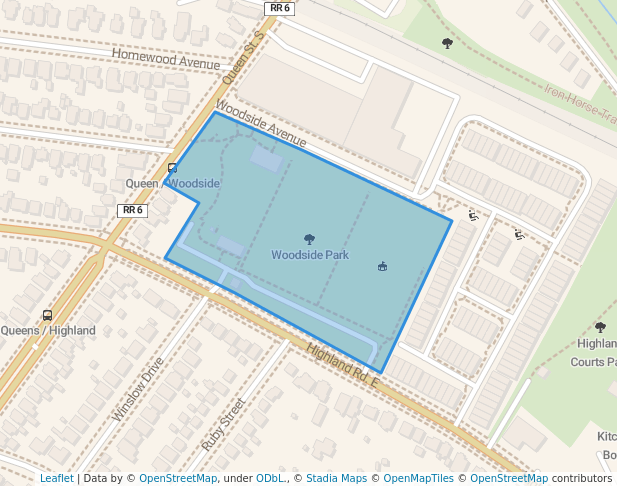 Woodside Park in Kitchener | Map and Routes