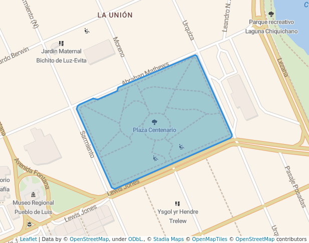 Plaza Centenario in Trelew | Map and Routes