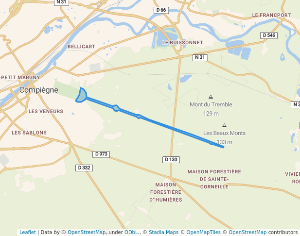 Grand Parc in Compiègne | Map and Routes