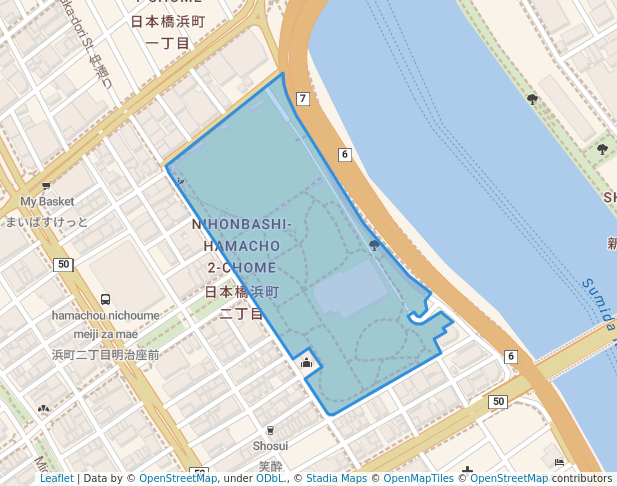 Hamacho Park in Chuo City | Map and Routes