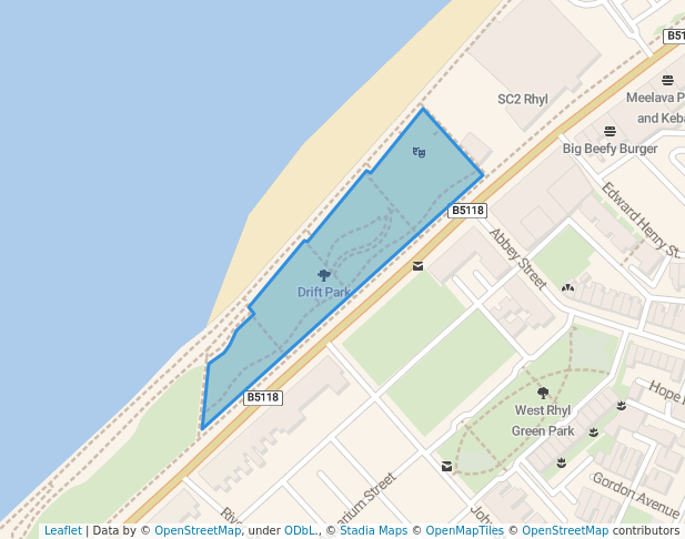 Drift Park in Rhyl | Map and Routes