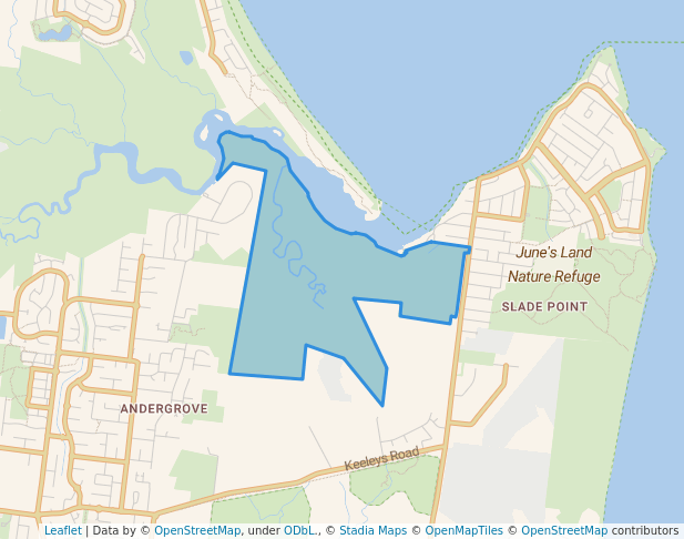 McCreadys Creek Reserve in Slade Point | Map and Routes