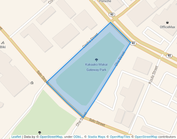 Kakaako Makai Gateway Park in Honolulu | Map and Routes