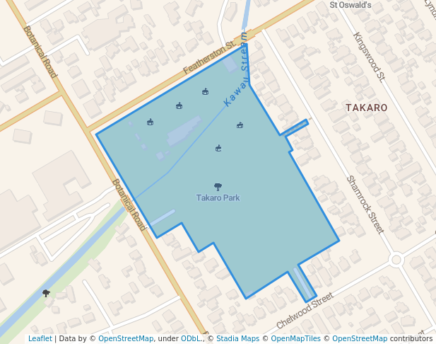 Takaro Park in Palmerston North | Map and Routes