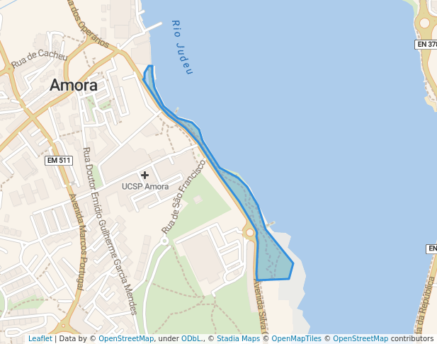 Parque Ribeirinho da Amora in Amora | Map and Routes