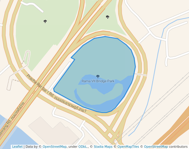 Rama 7 Bridge Park in Bangkok | Map and Routes