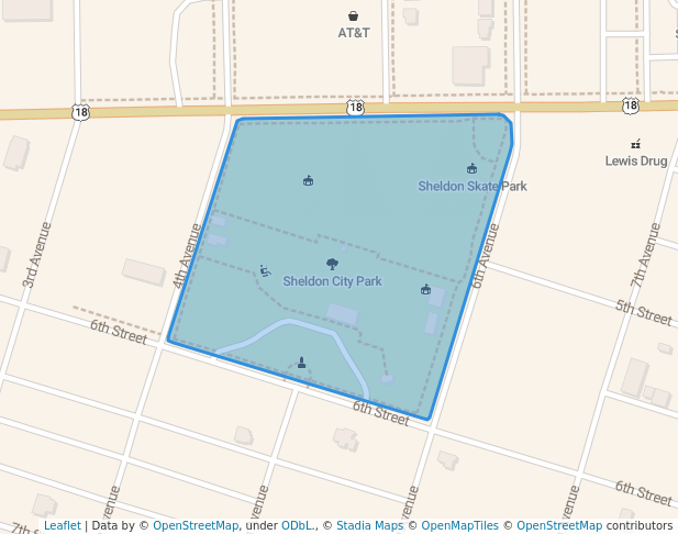 Sheldon City Park in Sheldon | Map and Routes