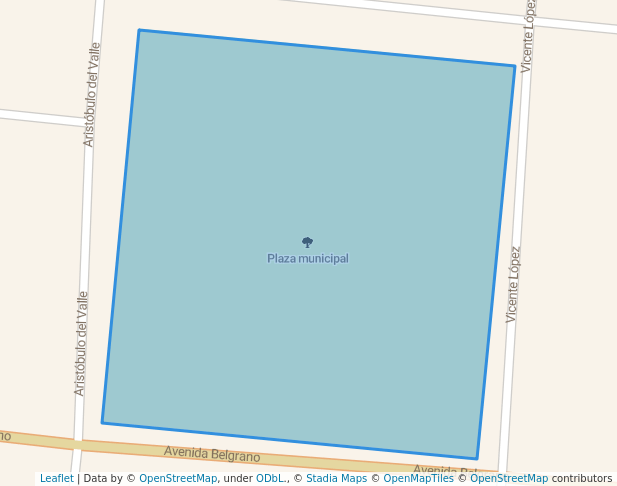 Plaza municipal in General Alvear | Map and Routes