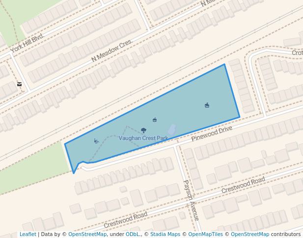 Vaughan Crest Park in Vaughan | Map and Routes