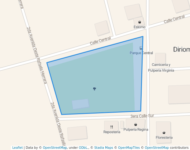 Parque Central de Diriomo in Diriomo | Map and Routes