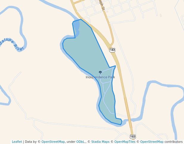 Independence Park in Gonzales | Map and Routes